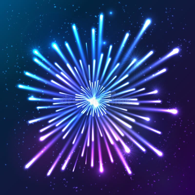 Bright Neon Vector Firework Stock Vector - Illustration of holiday ...