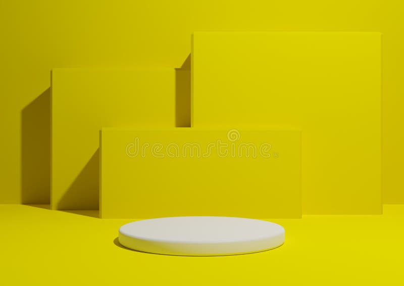 Bright, Neon Yellow, 3D Render of a Simple, Minimal Product Display ...