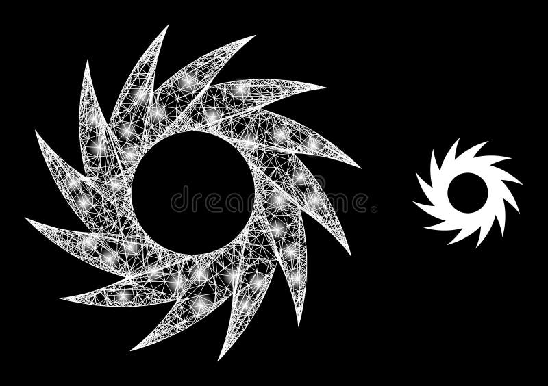Bright Net Circular Cutter with Bright Glare Spots Stock Vector ...