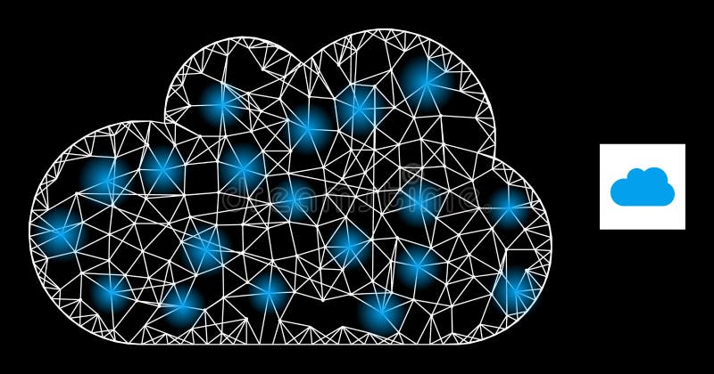 Bright Net Cloud Mesh Icon with Sparkles Stock Vector - Illustration of ...