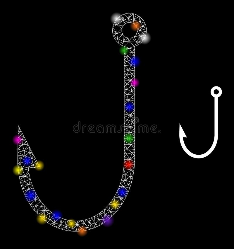 Glossy Mesh Fish Hook Icon with Glare Colored Lightspots Stock Vector ...