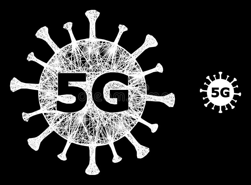Majestic Linear Mesh 5G Virus with Light Spots Stock Vector ...