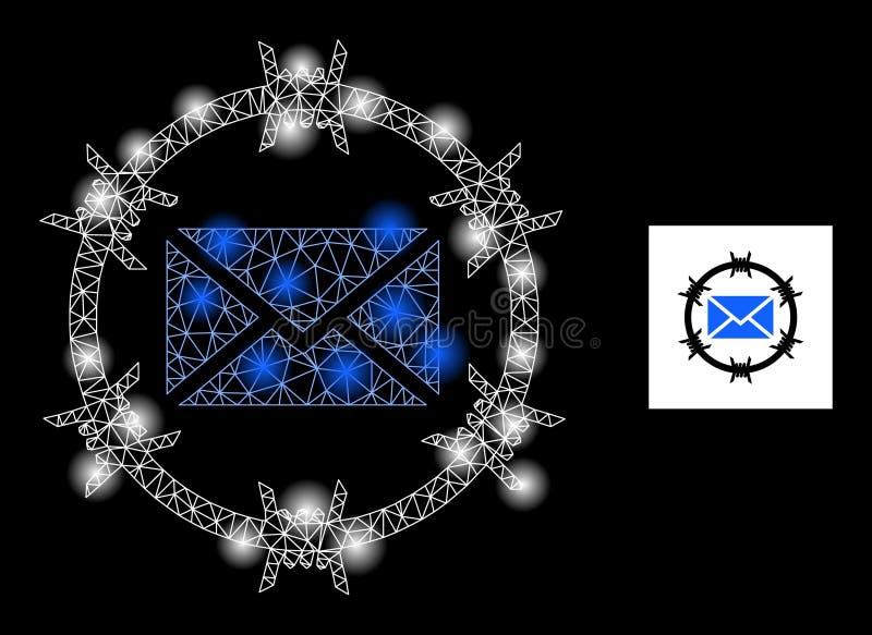 Bright Net Mail Arrest Icon with Constellation Lightspots Stock Vector ...