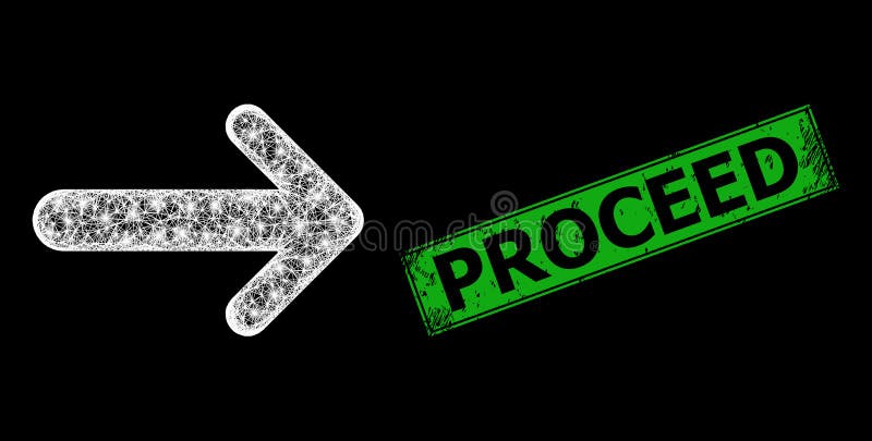 Distress Proceed Stamp Imitation and Net Arrow Right Web Mesh with ...