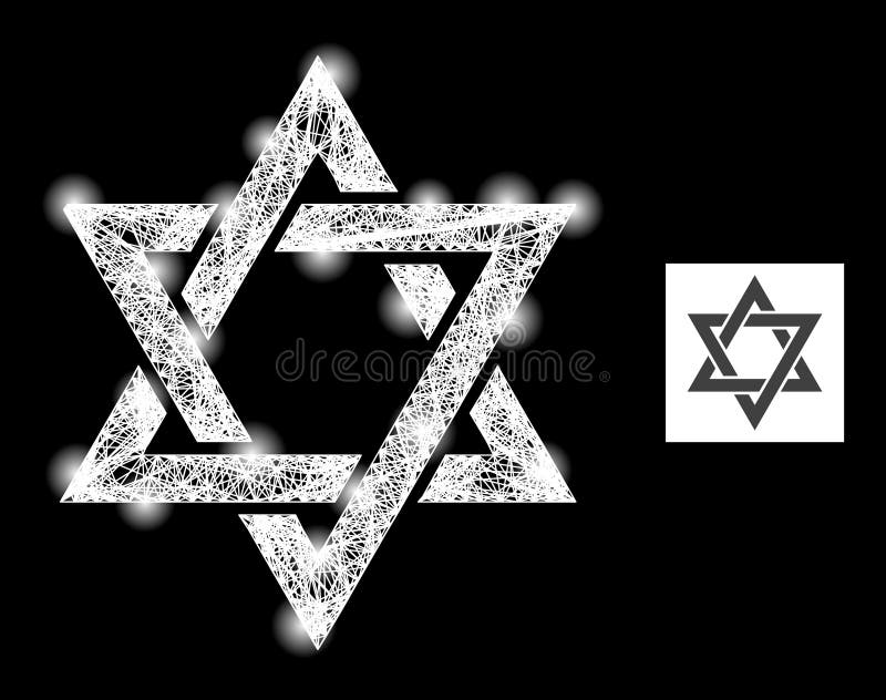 Glossy Irregular Mesh David Star with Lightspots Stock Vector ...