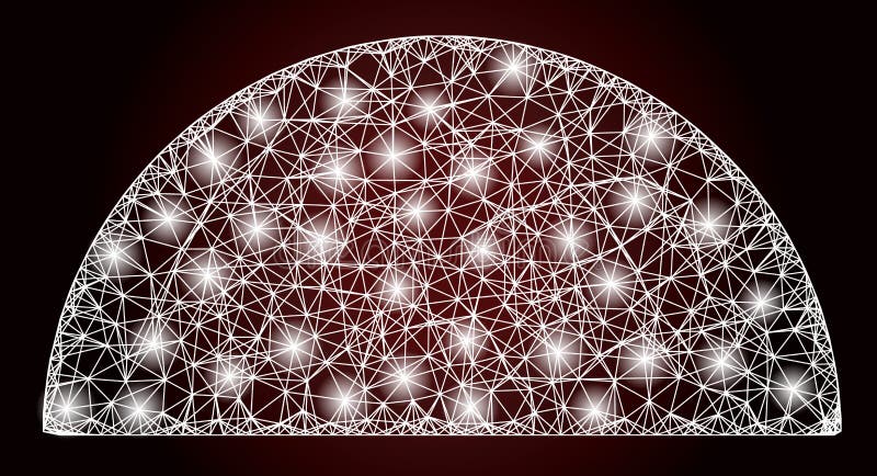 Bright Net Mesh Semisphere with Glare Spots Stock Vector - Illustration ...