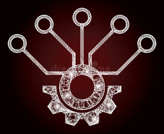 Bright Net Mesh Sensor Hardware with Lightspots Stock Vector ...