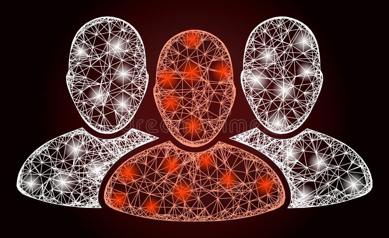 Bright Net Mesh User Group with Glare Spots Stock Vector - Illustration ...