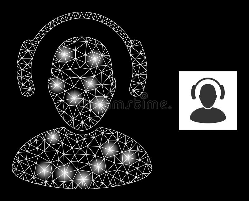 Bright Net Online Operator Icon with Glare Light Spots Stock Vector ...