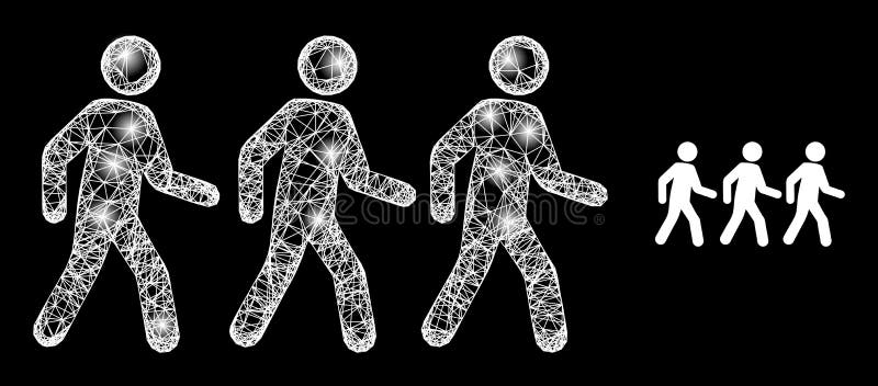 Bright Net Pedestrian People with Bright Glare Spots Stock Vector ...