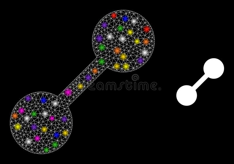 Bright Net Relation Icon with Glare Colorful Lightspots Stock Vector ...