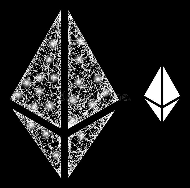 Bright Net Rhombus Crystal with Bright Light Spots Stock Vector ...