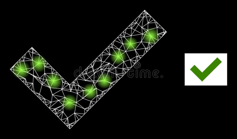 Bright Net Yes Tick Mesh Icon with Light Spots Stock Vector ... Bright Net Yes Tick Mesh Icon with Light Spots Stock Vector ...