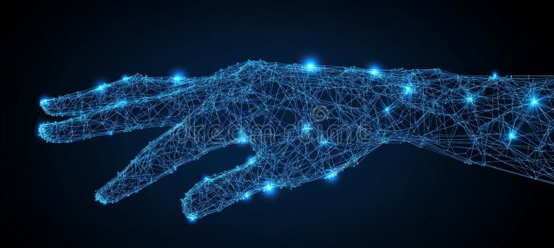 Bright Network Hand Abstract Image of a Luminous, Patterned Human Hand ...
