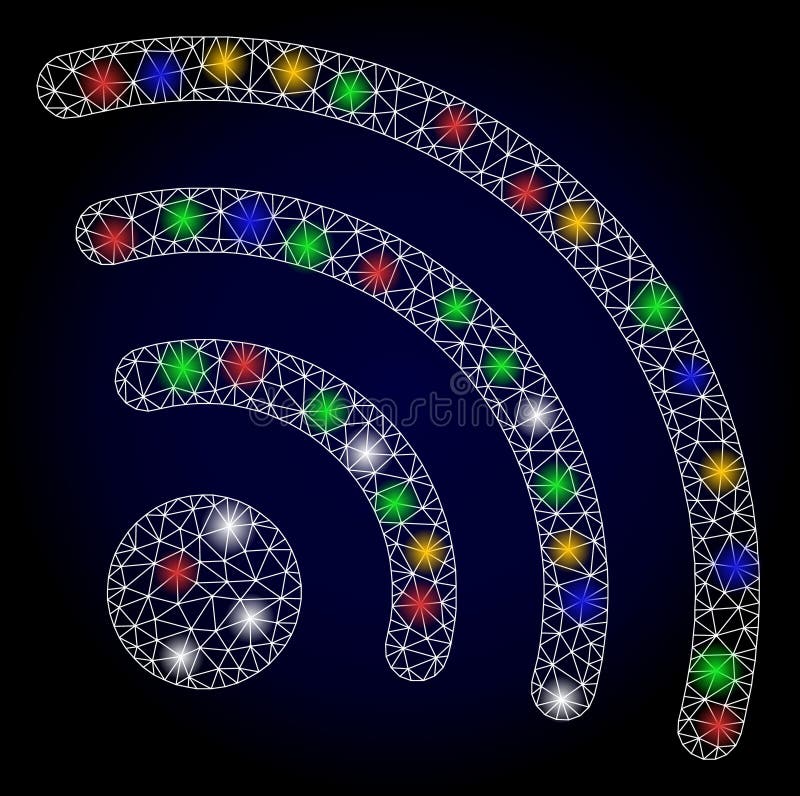 Bright Network Internet Source with Colored Light Spots Stock Vector ...