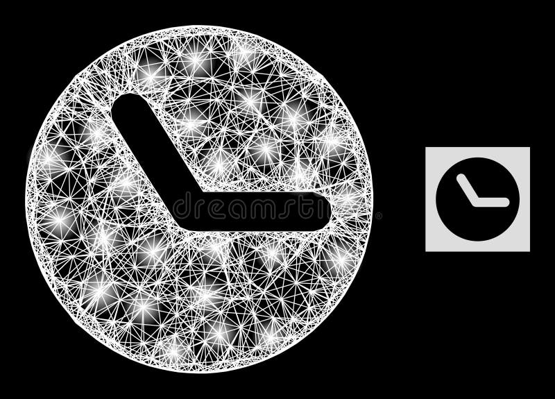 Bright Network Mesh Time Icon with Glare Spots and White Mesh Stock ...