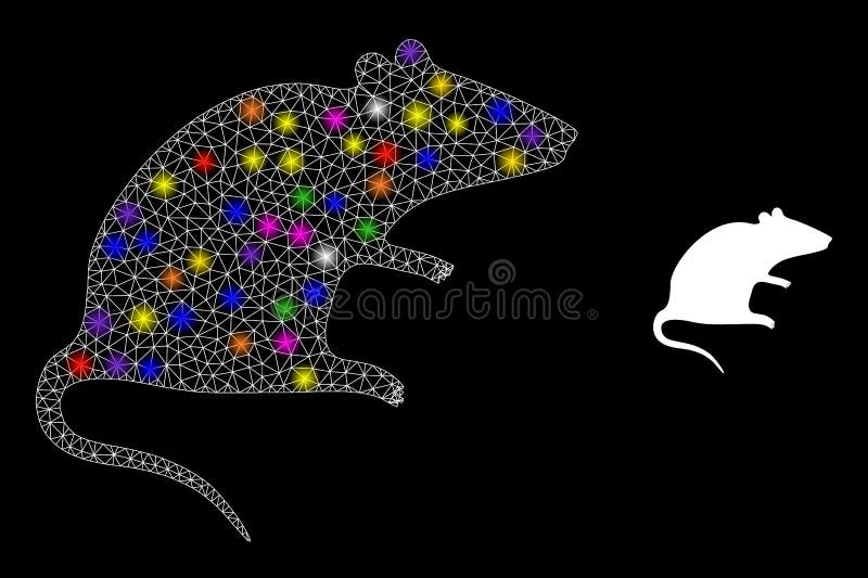Bright Network Rat Icon with Glare Color Lightspots Stock Vector ...