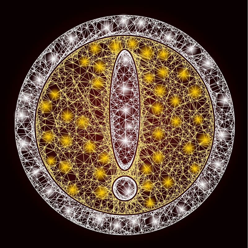 Shiny Linear Mesh Warning Circle with Light Spots Stock Vector ...