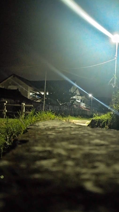 A Bright Night Accompanied by the Glow of Lights Stock Image - Image of ...