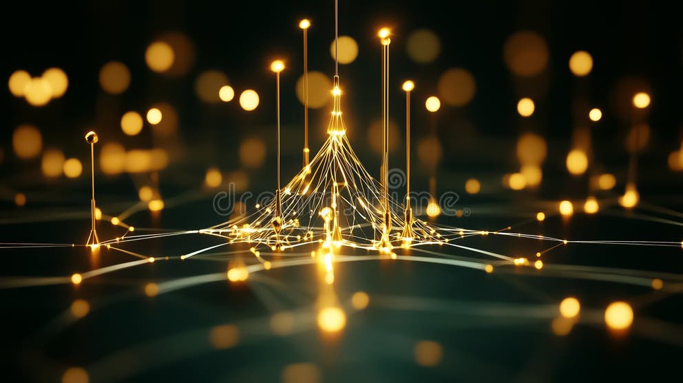 Bright Nodes Shimmer and Pulse As they Create an Intricate Network, Showcasing the Beauty of ...