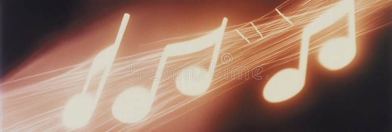 Bright Notes Stream Across the Canvas in Fiery Flair Stock Illustration ...