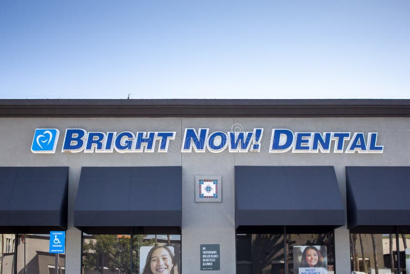 Bright Now! Dental sign editorial photography. Image of family - 163148317