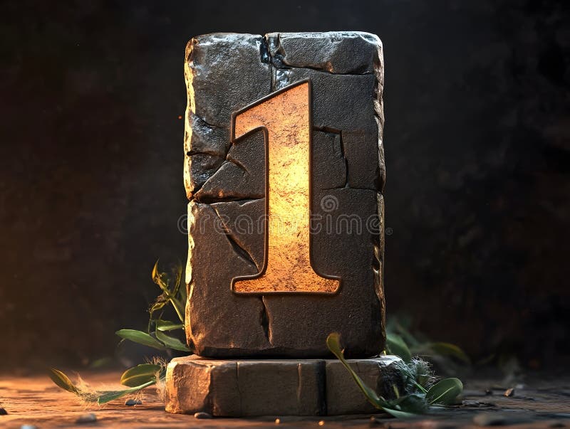 Bright Number 1 First Numeral One 3D Icon Logo Symbol Stock ...