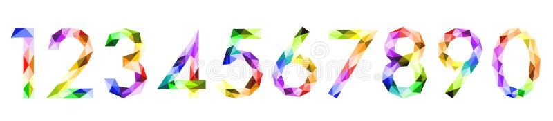 Bright Numbers. Numbers of Vector Creative Colored Geometric Shape ...