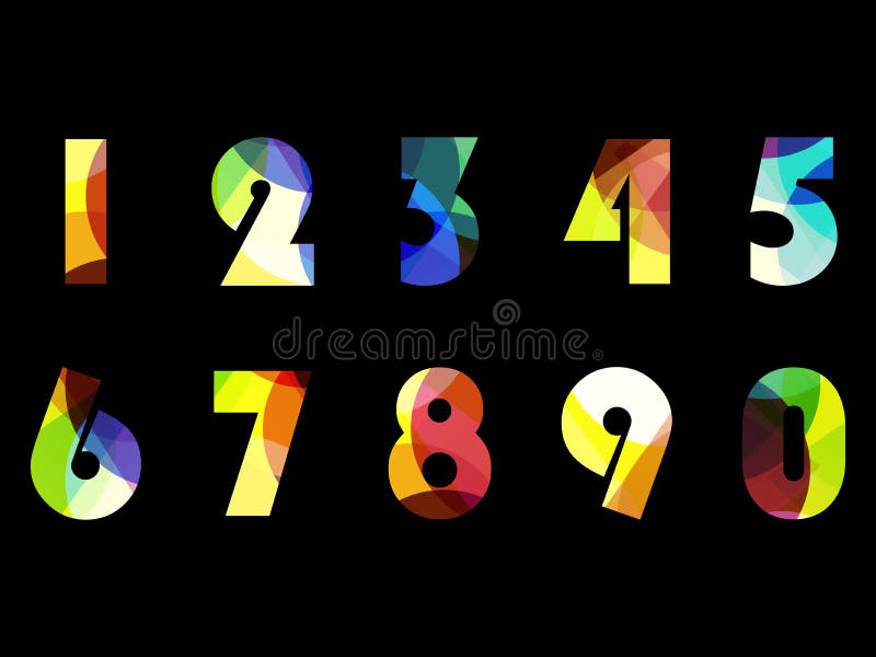 Bright Numbers from 1 To 10 and Mathematical Signs Stock Vector ...
