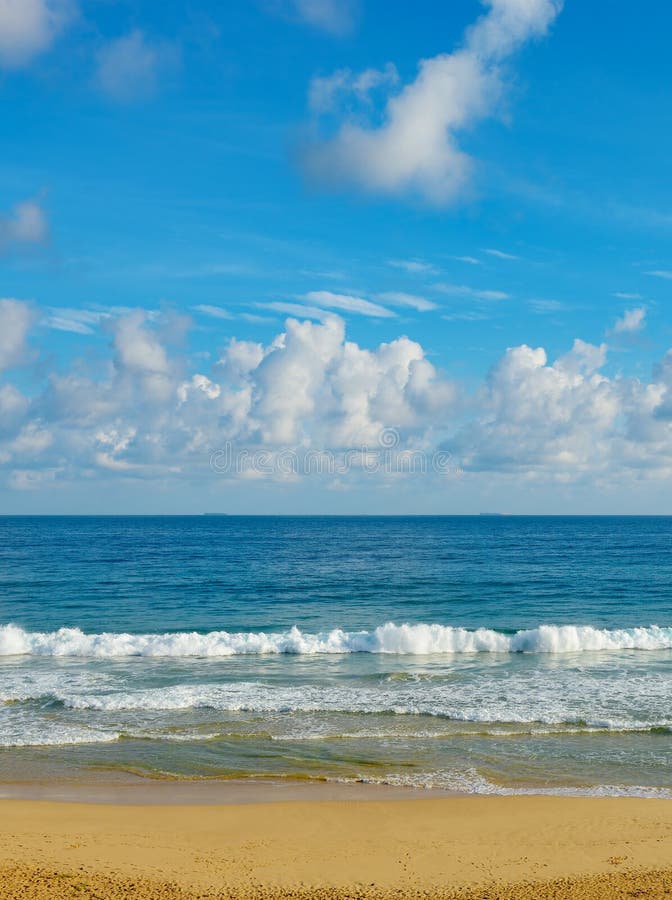 Bright Ocean Landscape. Sea Waves and Beautiful Sky Stock Photo - Image ...