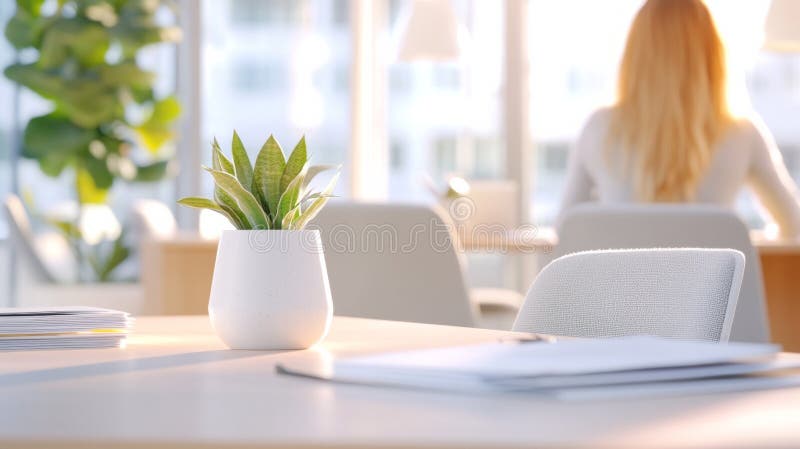 A Bright Office Space during a Recruiting Process, with a Recruiter at ...