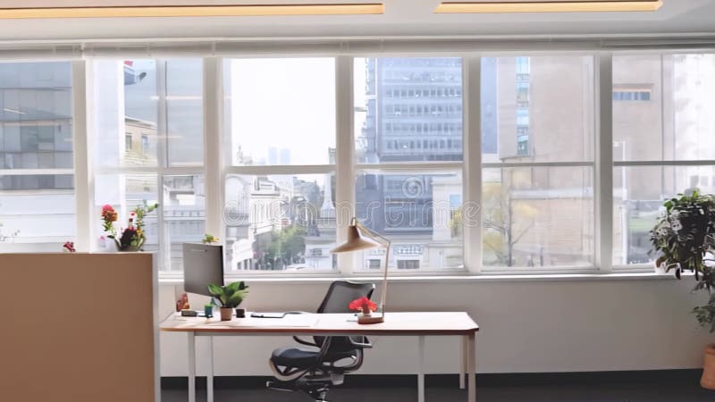 Bright Office with a View of the City, Spacious Study with Panoramic ...