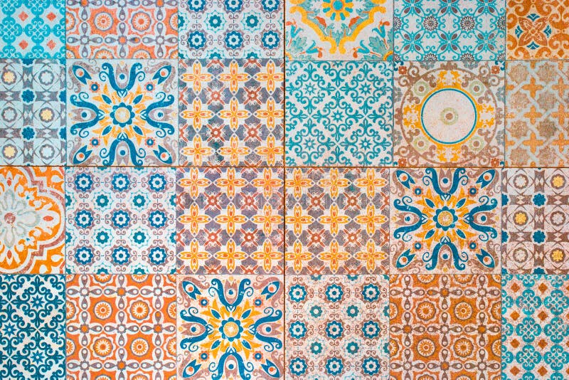 Bright Old Patterned Tile. Beautiful Retro Background, Texture, Pattern ...
