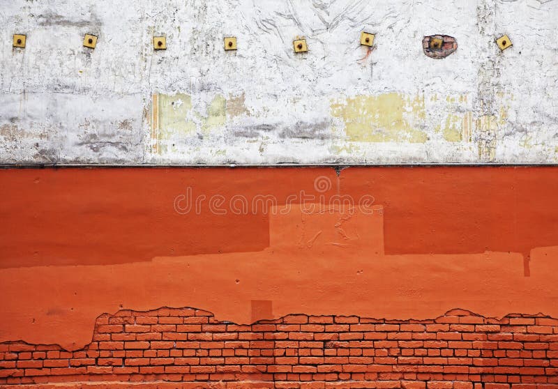 Bright, Old, Worn Sidewall of Business Stock Photo - Image of masonry ...