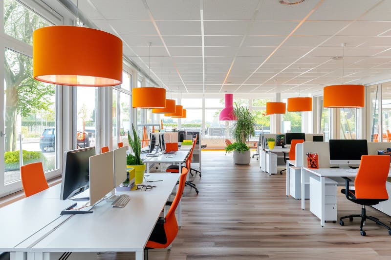 A Bright Open Office with Creative Workspaces and Vibrant Meeting Areas ...