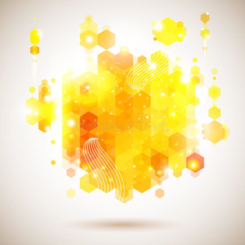 Bright and Optimistic Poster. Lush Yellow Abstract Stock Vector ...