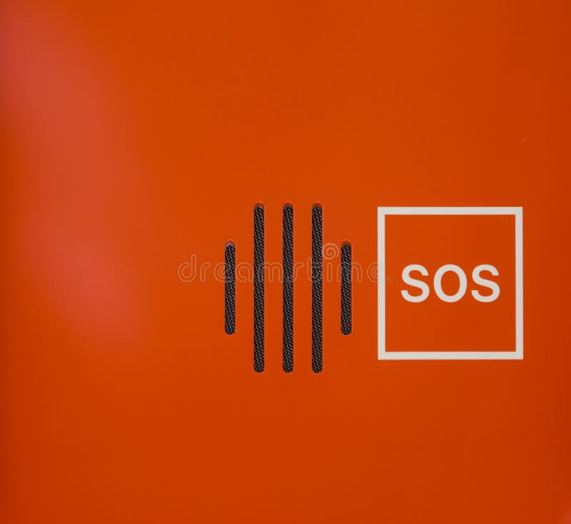 Bright Orange Abstract SOS Speaker Emergency Contract Device Stock ...