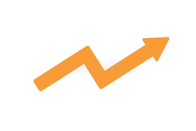 A Bright Orange Arrow Pointing Upward on a White Background. Stock ...