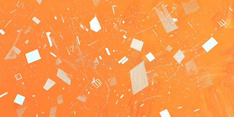A Bright Orange Background with Abstract Angular Lines, Squares, and ...
