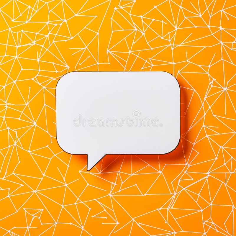 Bright Orange Background Features a Simple White Speech Bubble Ideal ...