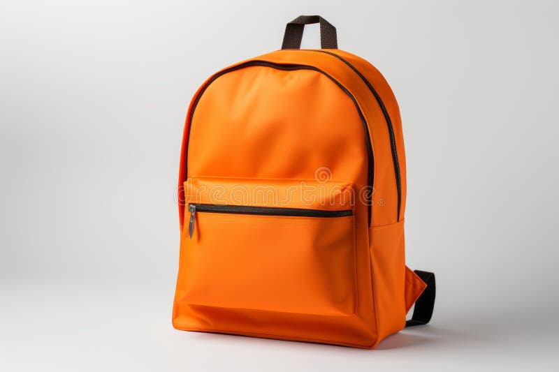 Bright Orange Backpack Displayed in Isolation, Showcasing Various ...