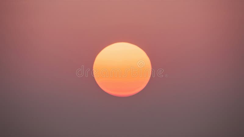A Bright Orange Ball in the Sky with a Cloudy Background, AI Stock ...
