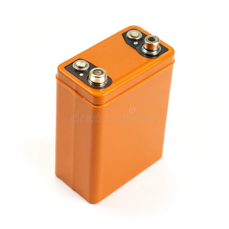 Bright Orange Battery on Transparent Background Stock Illustration ...