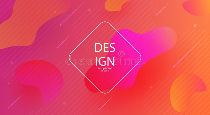 Bright Orange Beautiful Design with Various Abstract Shapes Stock ...