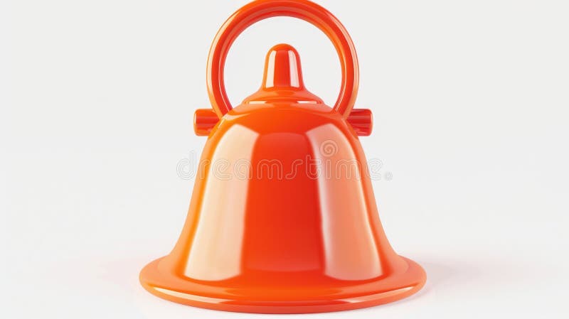A Bright Orange Bell Placed on a Clean White Background. Suitable for ...