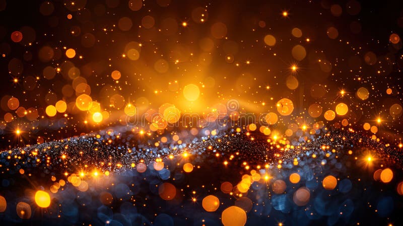 A Bright Orange and Blue Background with Many Small, Glowing Dots Stock ...