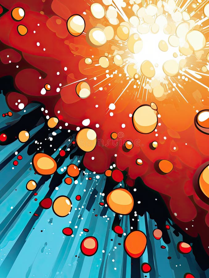 A Bright Orange and Blue Explosion Stock Illustration - Illustration of ...