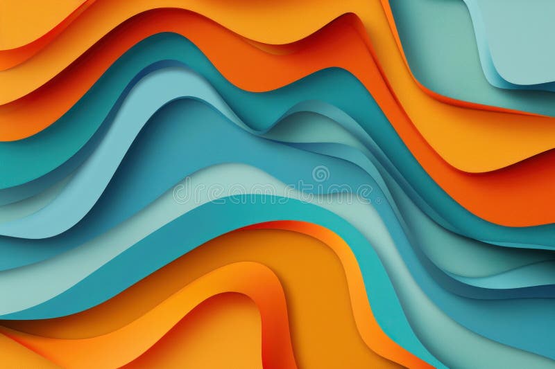 Abstract Colorful Paper Waves Background Stock Illustration ...
