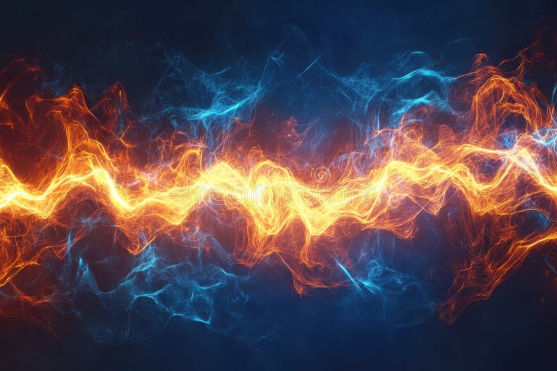 Electric Energy Flows in Vivid Colors Creating a Dramatic Visual Effect ...