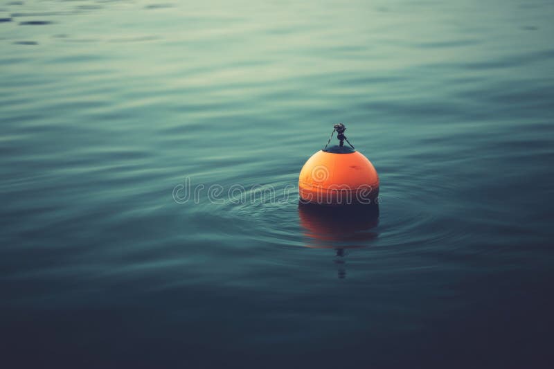 A Bright Orange Buoy Floating on the Surface of a Body of Water ...